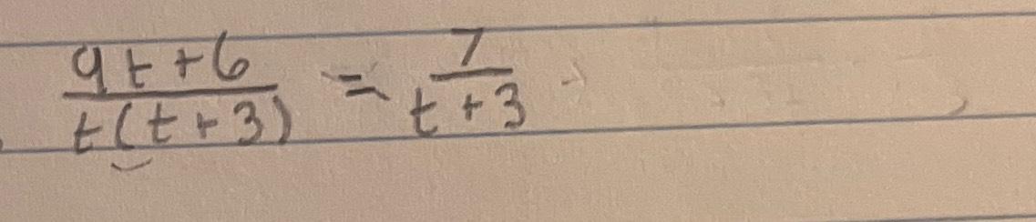 9t+6t(t+3)=7t+3 | Chegg.com