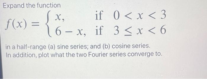 Solved Expand the function f(x)={x,6−x, if 0 | Chegg.com