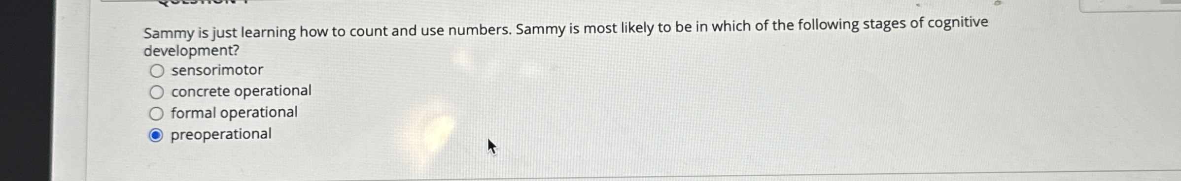 Solved Sammy is just learning how to count and use numbers. | Chegg.com