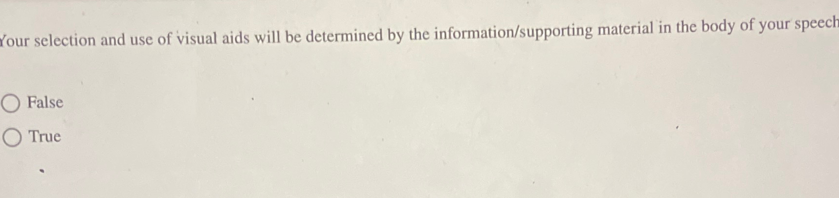 Solved Your selection and use of visual aids will be | Chegg.com