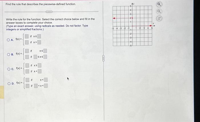 Solved Find the rule that describes the piecewise-defined | Chegg.com