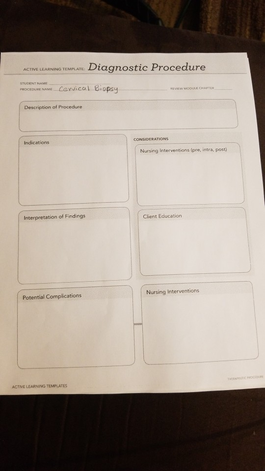 Solved ACTIVE LEARNING TEMPLATE Diagnostic Procedure STUDENT | Chegg.com