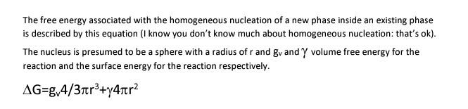 Solved The free energy associated with the homogeneous | Chegg.com