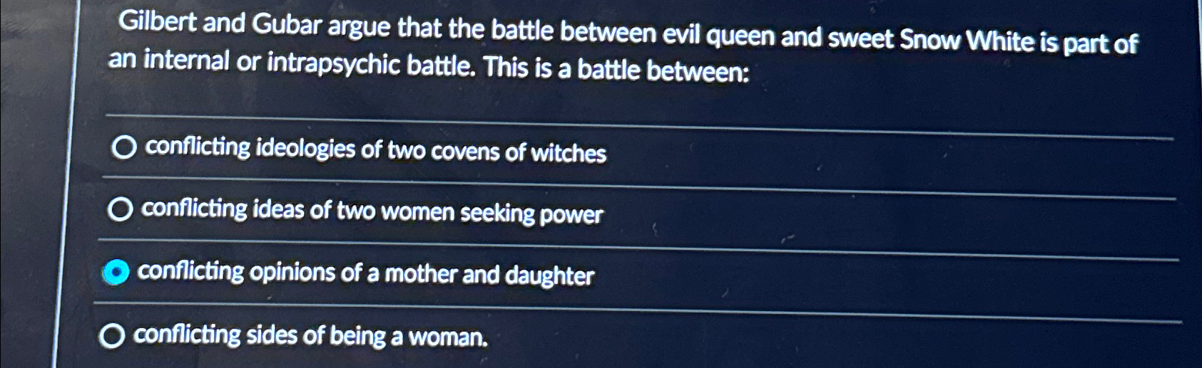 Solved Gilbert and Gubar argue that the battle between evil | Chegg.com