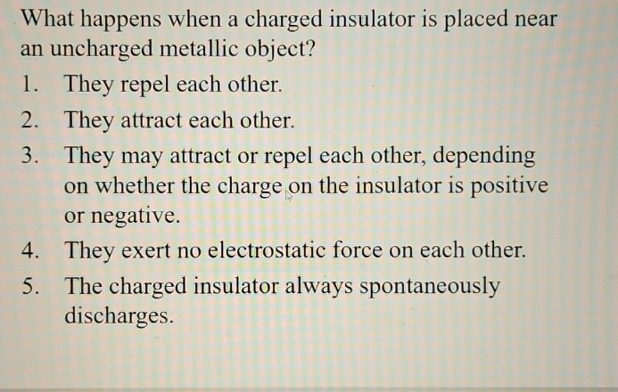 Solved What happens when a charged insulator is placed near | Chegg.com