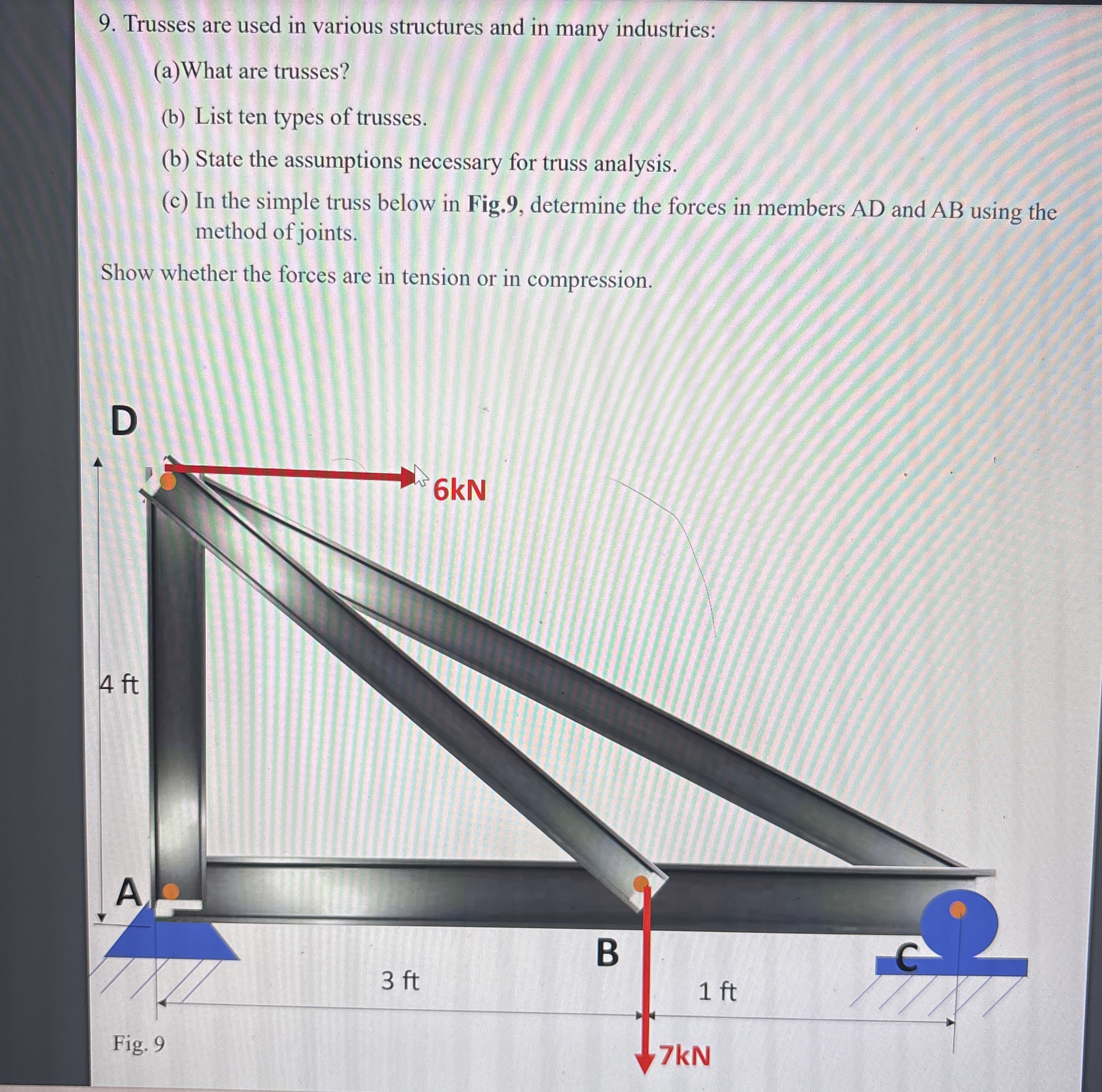 Solved Trusses are used in various structures and in many | Chegg.com