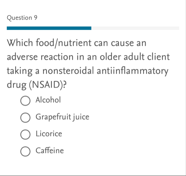 Solved Question 9Which food/nutrient can cause an adverse | Chegg.com
