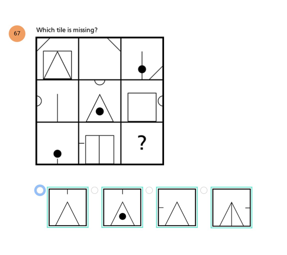 Solved 67 ﻿Which tile is missing? | Chegg.com