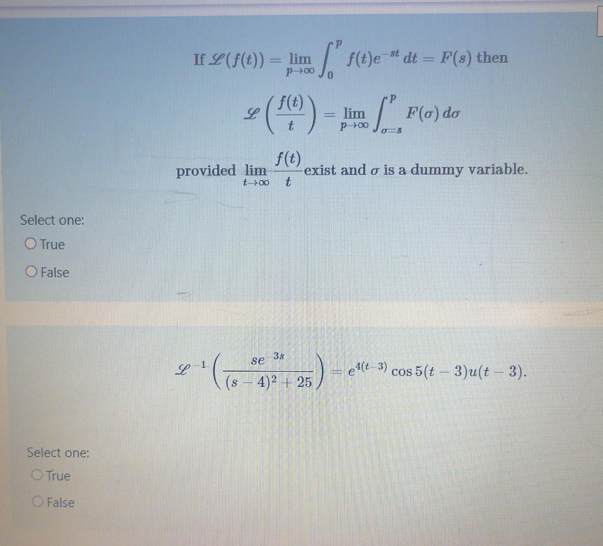 Solved Select one: True O False Select one: True False If | Chegg.com