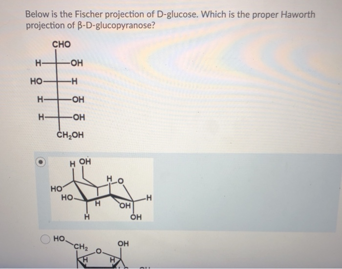 Solved Below is the Fischer projection of D-glucose. Which | Chegg.com