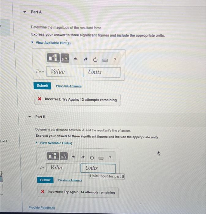 [Solved]: statics Determine the resultant force and specify