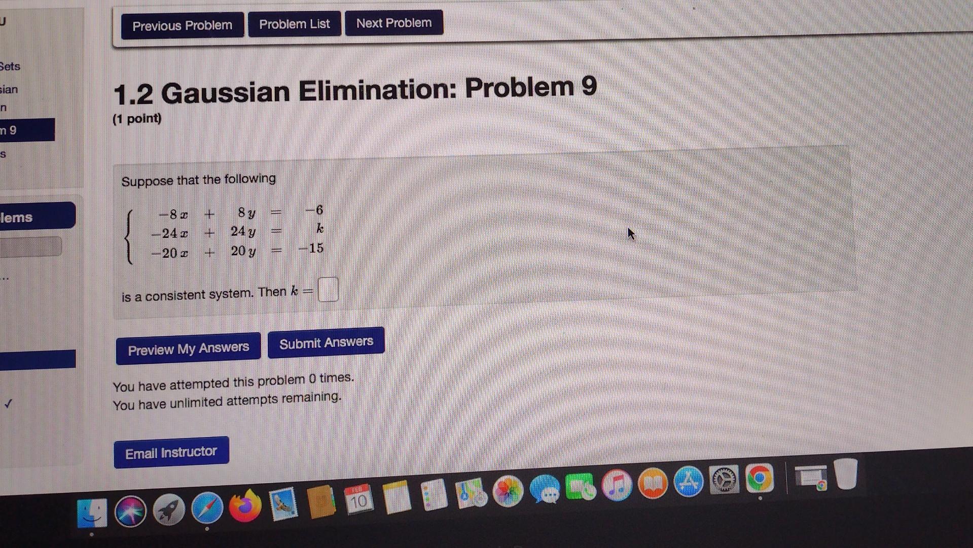 Solved 1.2 Gaussian Elimination: Problem 9 (1 point) Suppose | Chegg.com