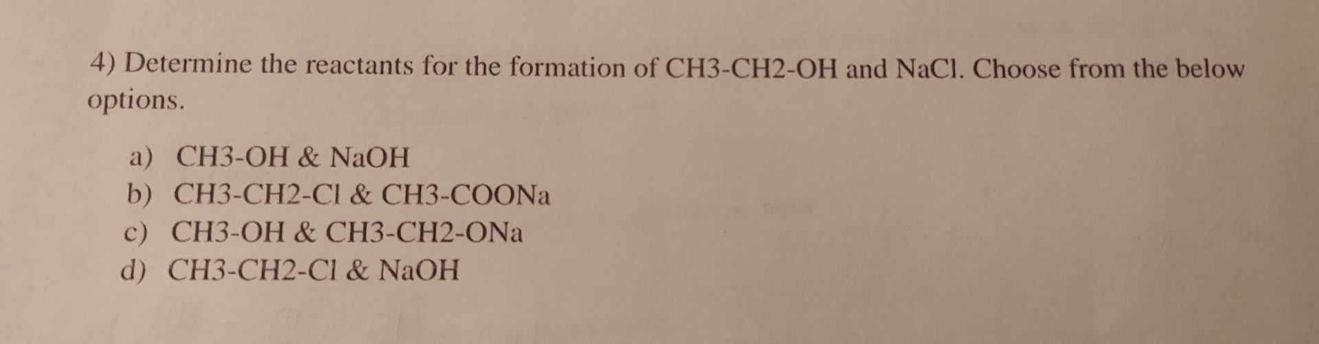 Solved Determine the reactants for the formation of | Chegg.com