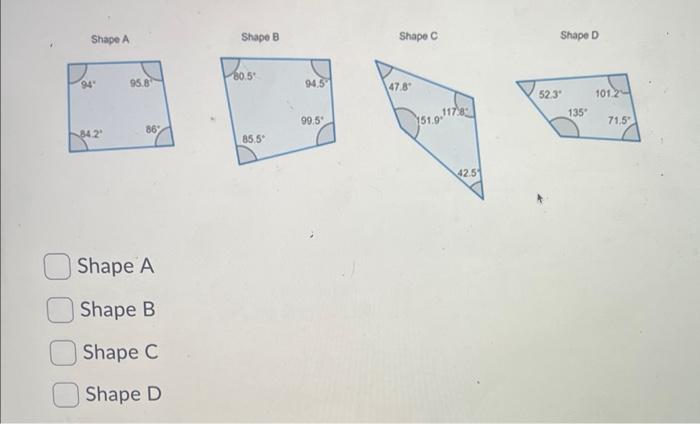 Solved Which of the following quadrilaterals are cyclic? | Chegg.com