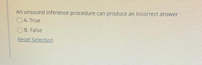 Solved An unsound inference procedure can produce an | Chegg.com