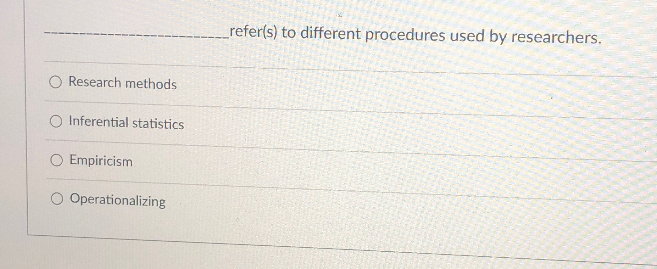 Solved refer(s) ﻿to different procedures used by | Chegg.com