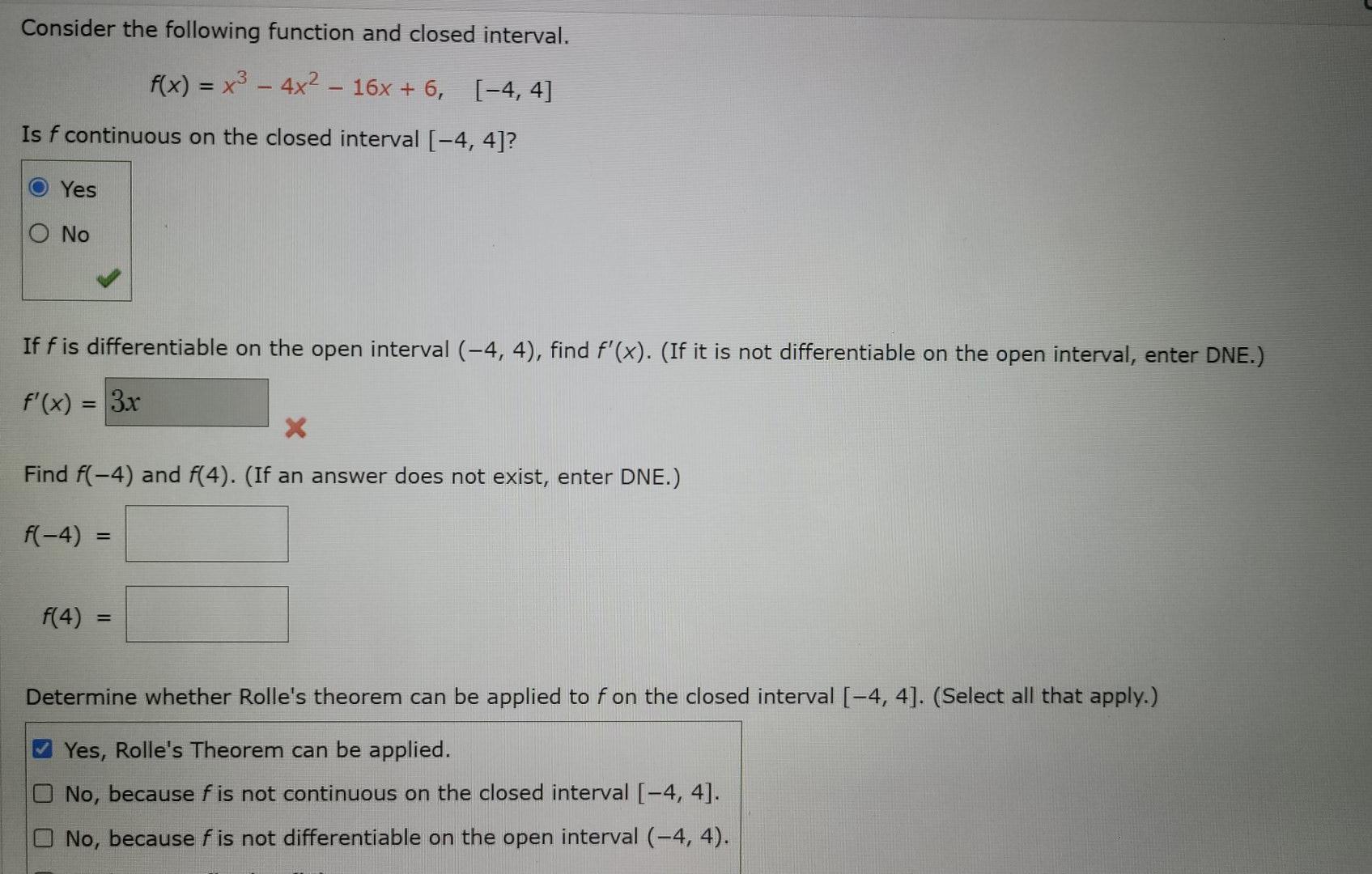 Solved Consider the following function and closed interval. | Chegg.com