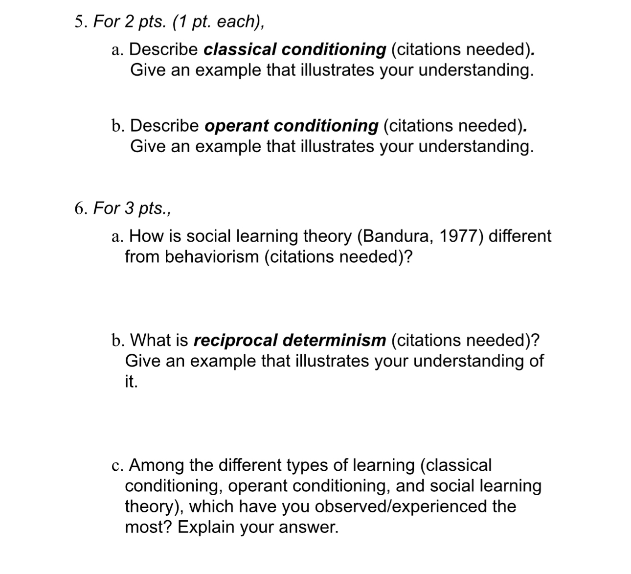 Solved For 2 ﻿pts. (1 ﻿pt. ﻿each),a. ﻿Describe classical | Chegg.com