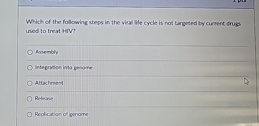 Solved Which of the following steps in the viral life cycle | Chegg.com