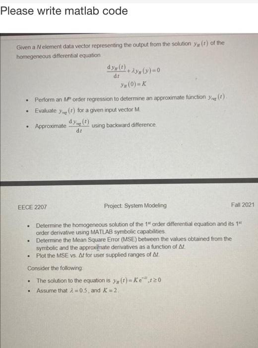 Please write matlab code Given a N element data | Chegg.com