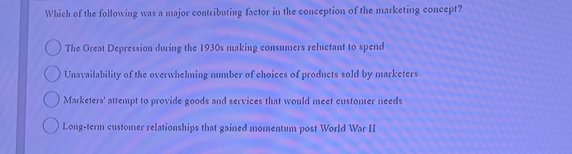 Solved Which of the following was a major contributing | Chegg.com