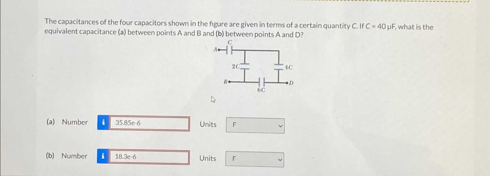 Solved The capacitances of the four capacitors shown in the | Chegg.com