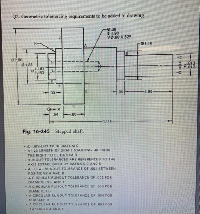 Q2. Geometric tolerancing requirements to be added to | Chegg.com