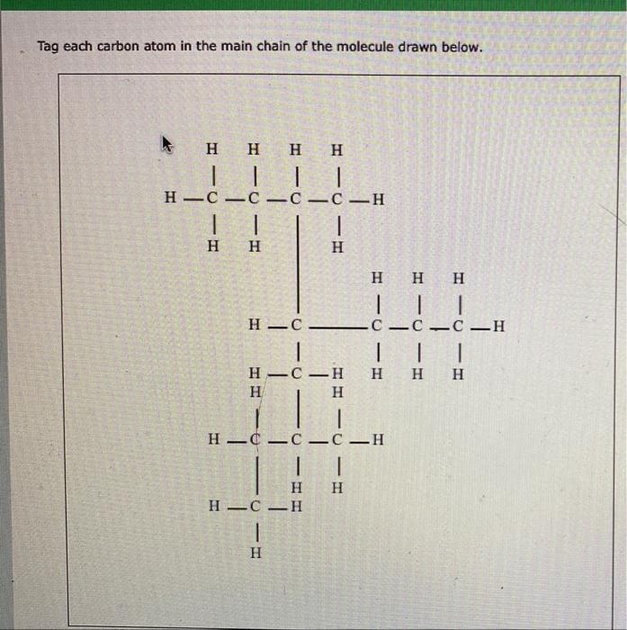 Solved Tag each carbon atom in the main chain of the | Chegg.com