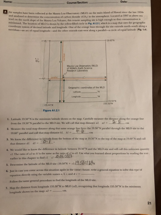 Solved Name: Course/Section: Date: A Air samples have been | Chegg.com