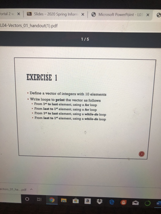 Solved Mortal 2 w x B Slides - 2020 Spring Inform X | Chegg.com