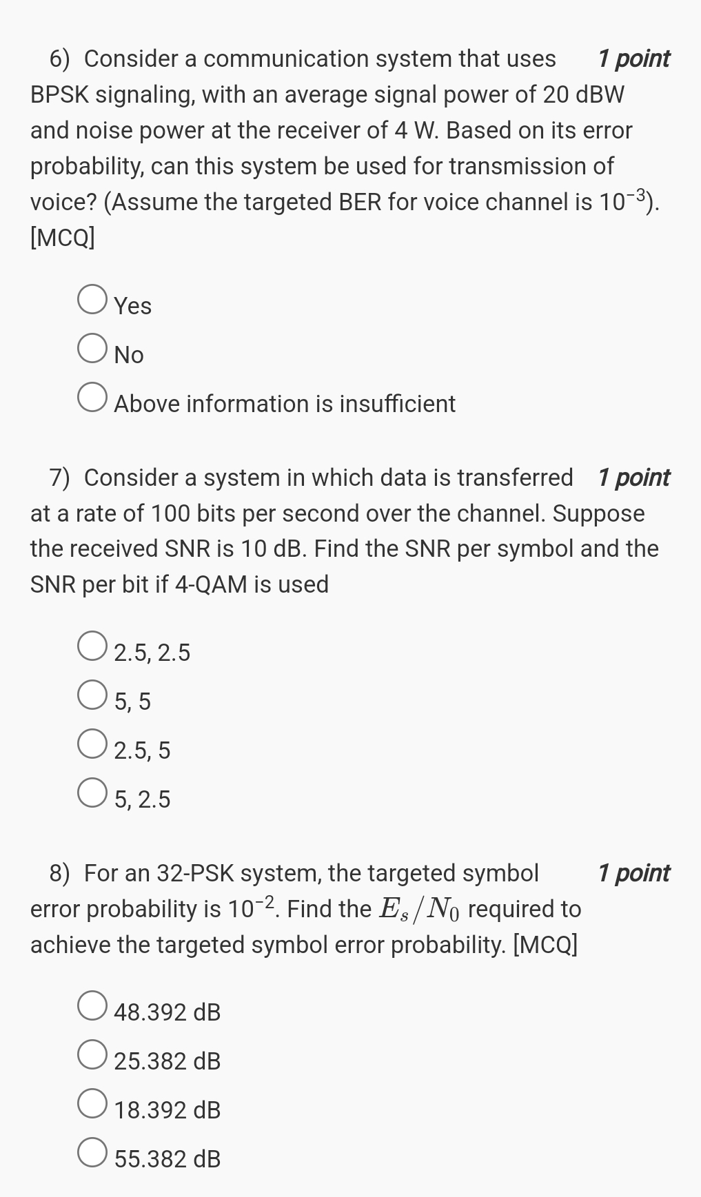 Solved Consider a communication system that uses1 ﻿point | Chegg.com