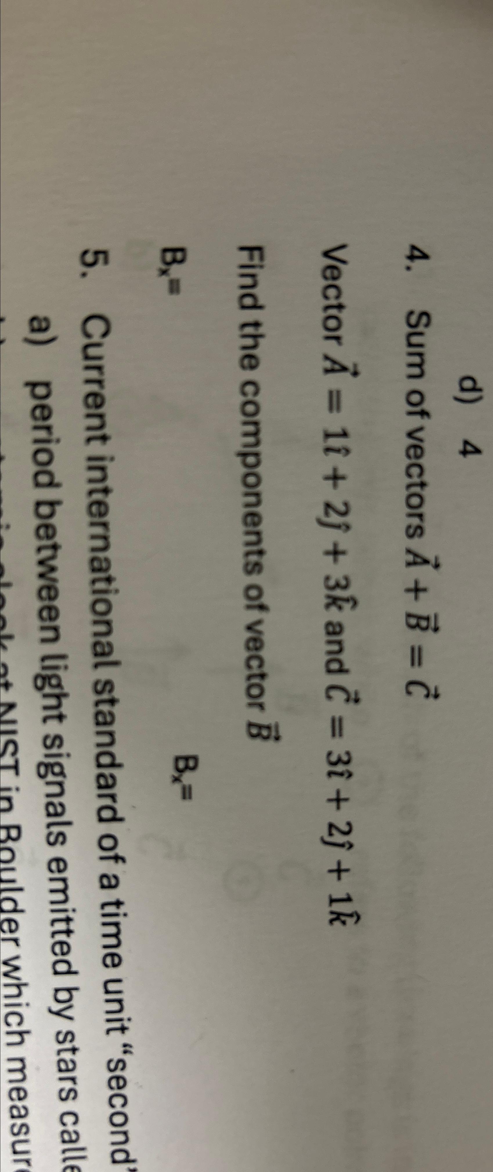 Solved d) 4\\n4. Sum of vectors | Chegg.com