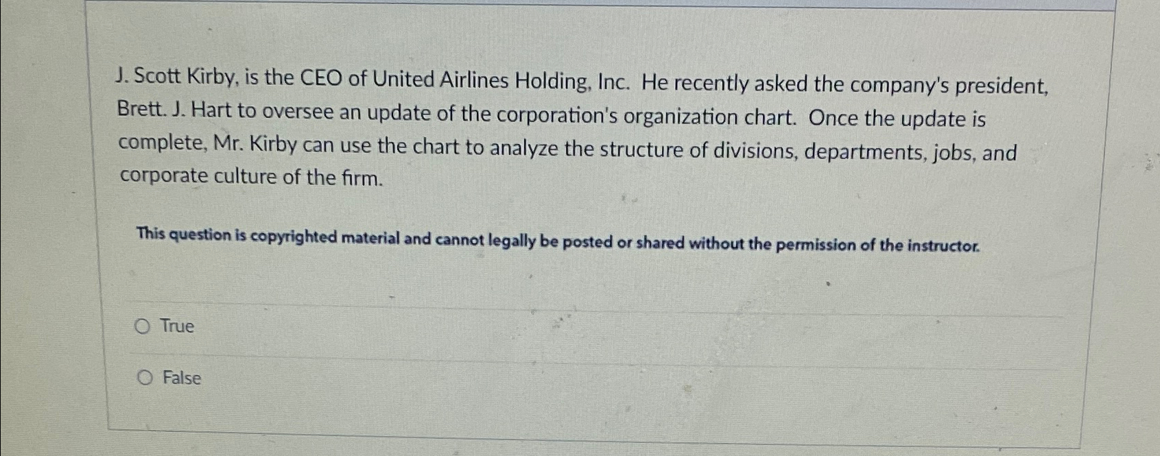 Solved J. ﻿Scott Kirby, is the CEO of United Airlines | Chegg.com