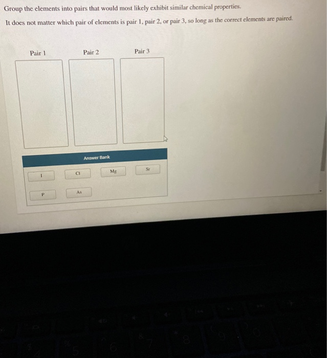 Solved Group the elements into pairs that would most likely | Chegg.com