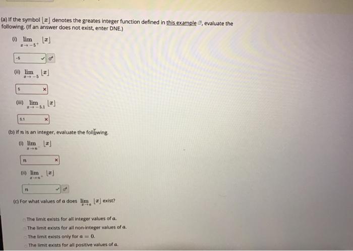Solved (a) If the symbol denotes the greates integer | Chegg.com