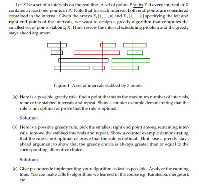 Solved Let x ﻿be a set of n ﻿intervals on the real line. A | Chegg.com