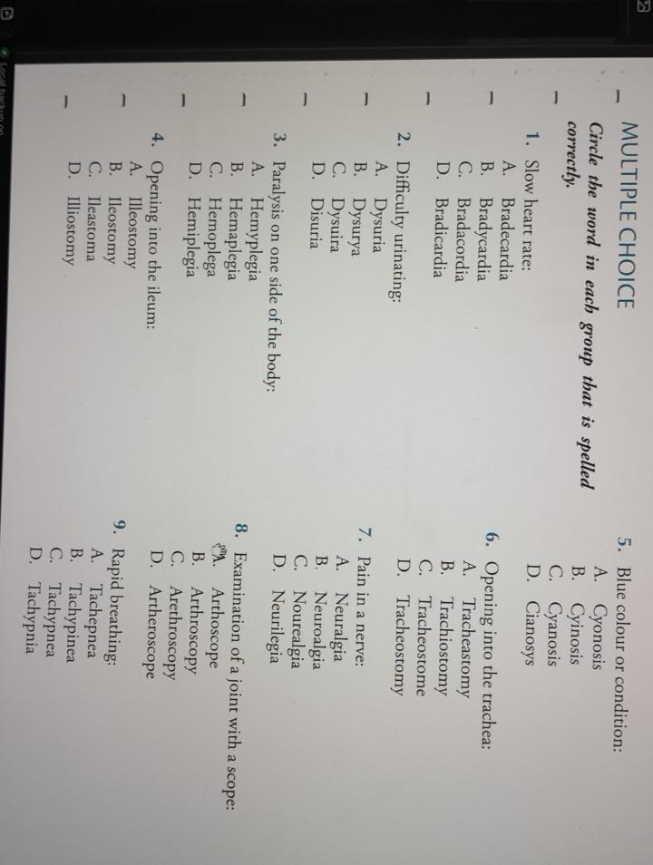 Solved MULTIPLE CHOICECircle the word in each group that is | Chegg.com