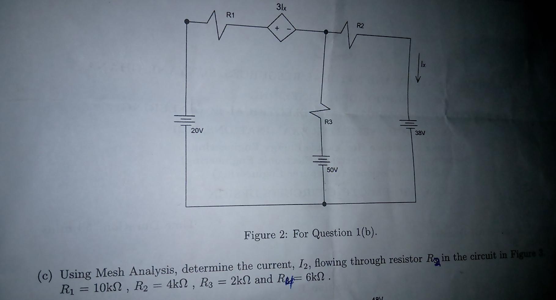 Solved Using mesh analysis, determine the current, I3, | Chegg.com