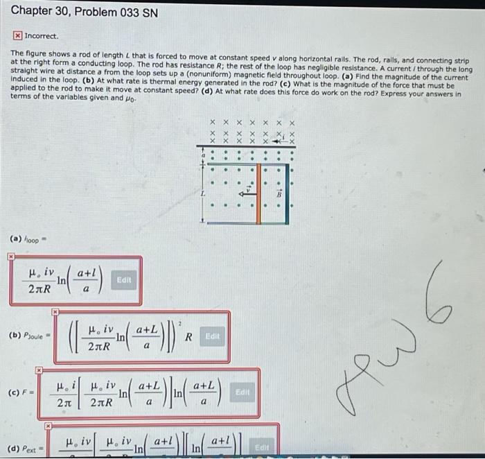 Solved Chapter 30, Problem 033 SN X Incorrect. The figure | Chegg.com