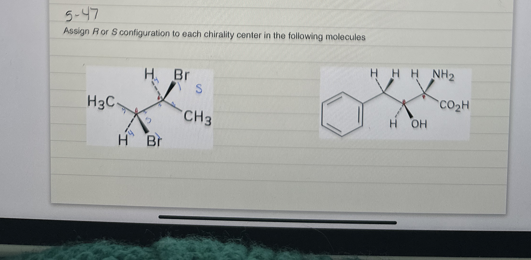 Solved 5-47Assign Ror S ﻿configuration to each chirality | Chegg.com