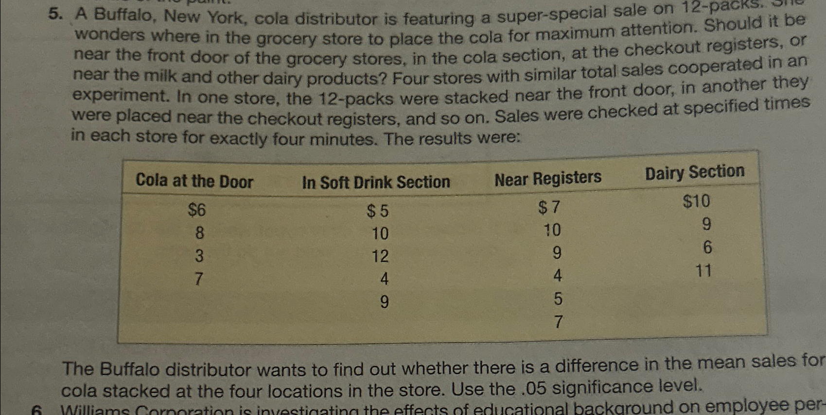 Solved A Buffalo, New York, cola distributor is featuring a | Chegg.com