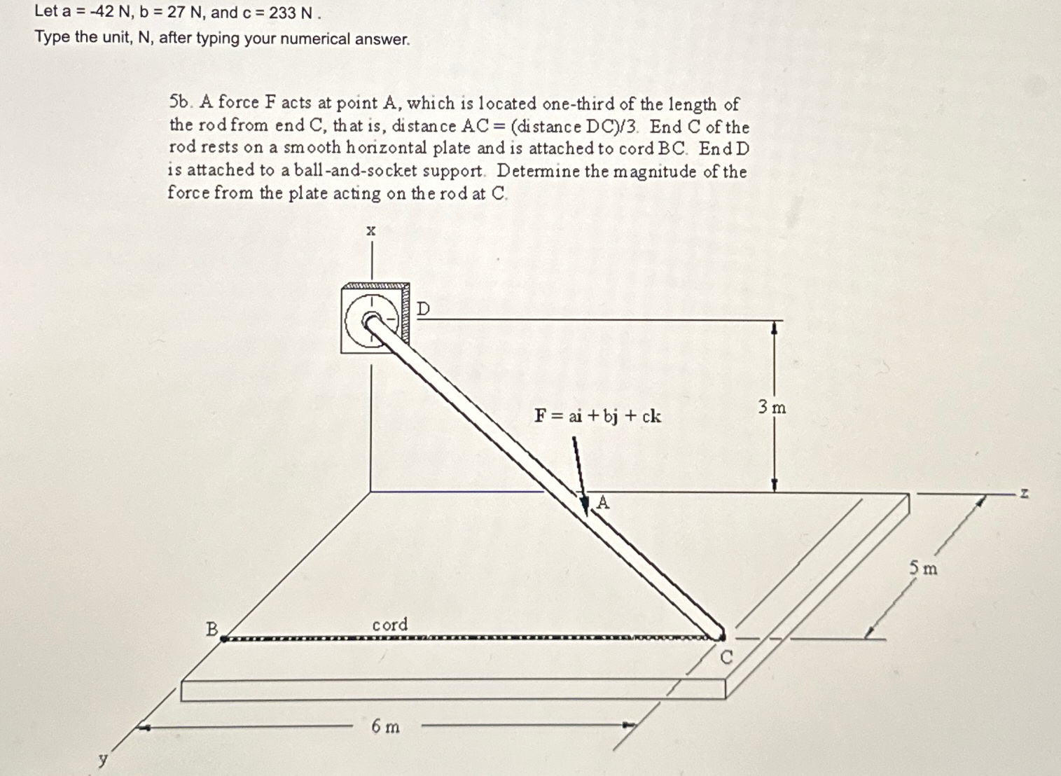 Solved Let a=-42N,b=27N, ﻿and c=233N.Type the unit, N, | Chegg.com