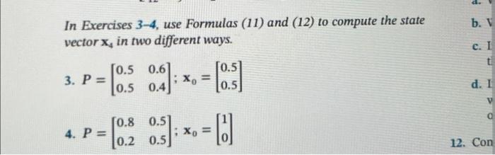 Solved In Exercises 3-4, use Formulas (11) and (12) to | Chegg.com
