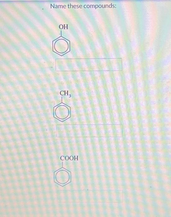 Solved Name these compounds: | Chegg.com