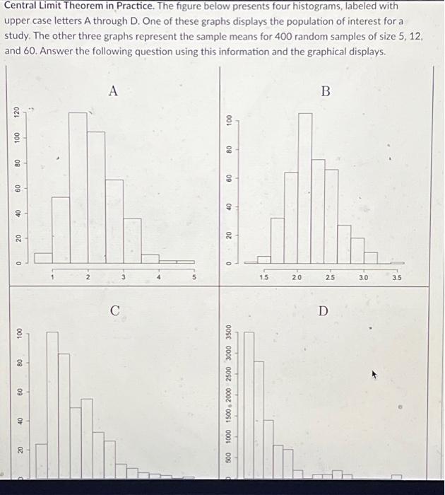 Solved Central Limit Theorem in Practice. The figure below | Chegg.com