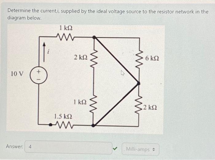 Solved Determine the current,i, supplied by the ideal | Chegg.com