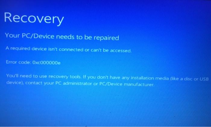 Solved Recovery Your PC needs to be repaired. The | Chegg.com