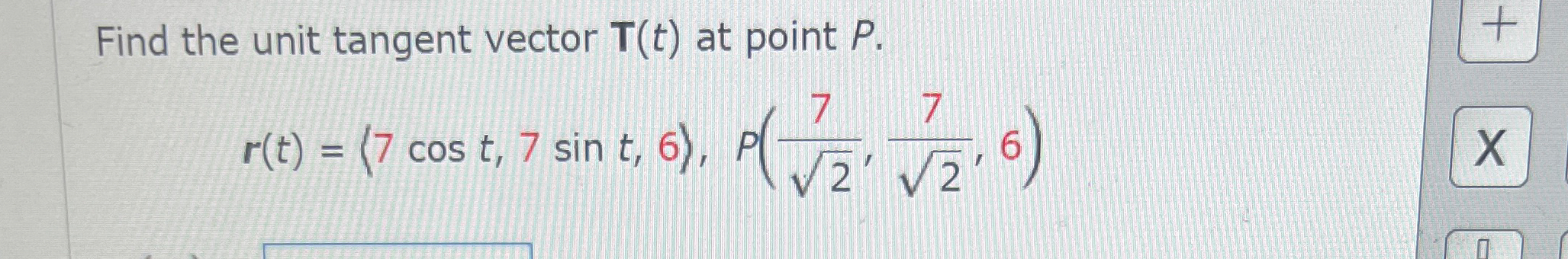 Solved Find the unit tangent vector T(t) ﻿at point | Chegg.com
