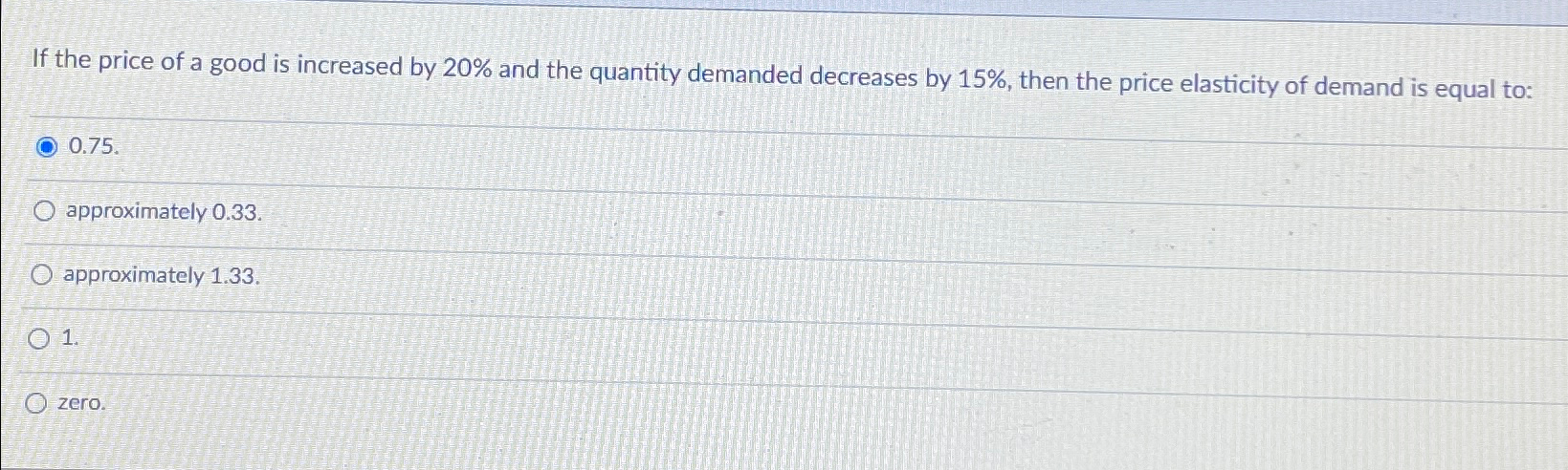 Solved If The Price Of A Good Is Increased By 20 ï And The Chegg