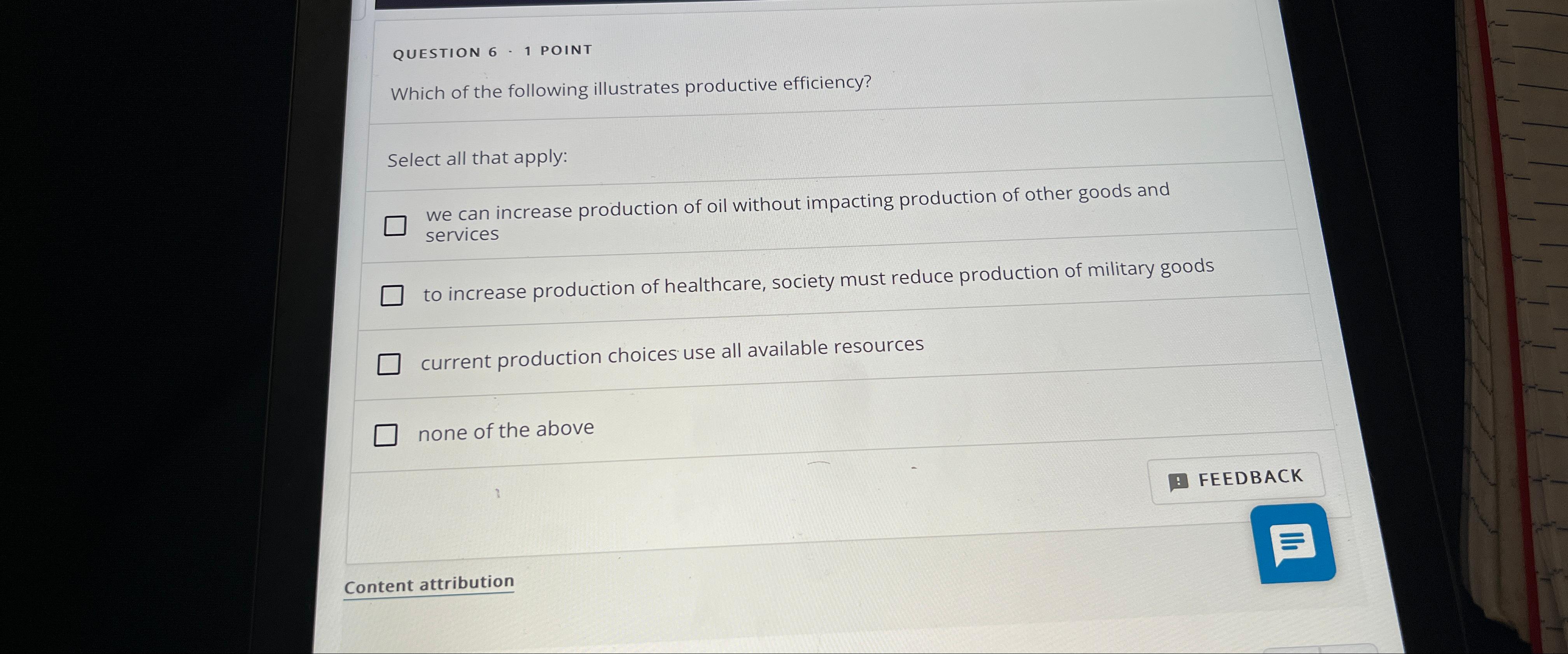Solved QUESTION 6 - 1 ﻿POINTWhich of the following | Chegg.com